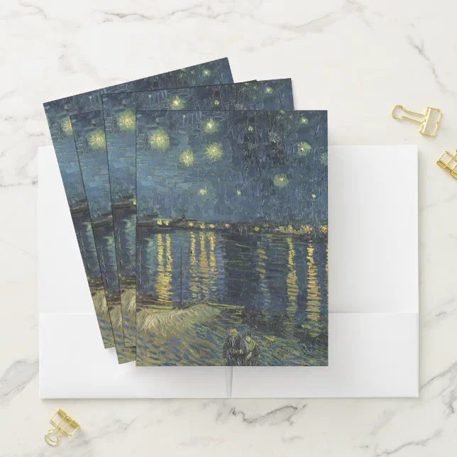 Vincent van Gogh | Starry Night Over the Rhone Pocket Folder | Zazzle