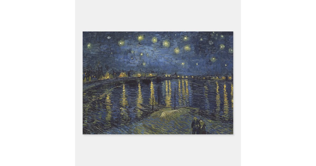 Vincent van Gogh Starry Night over the Rhone Wrapp Wrapping Paper Sheets | Zazzle