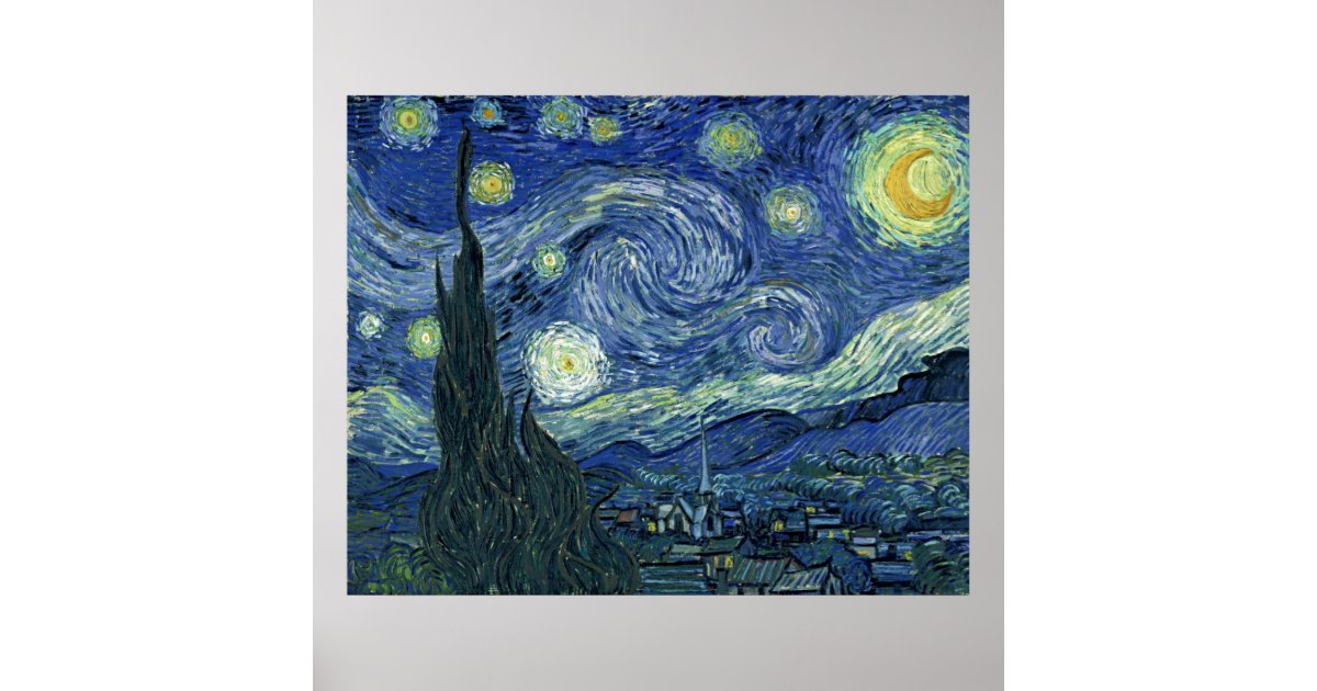 Vincent van Gogh Starry Night Poster | Zazzle