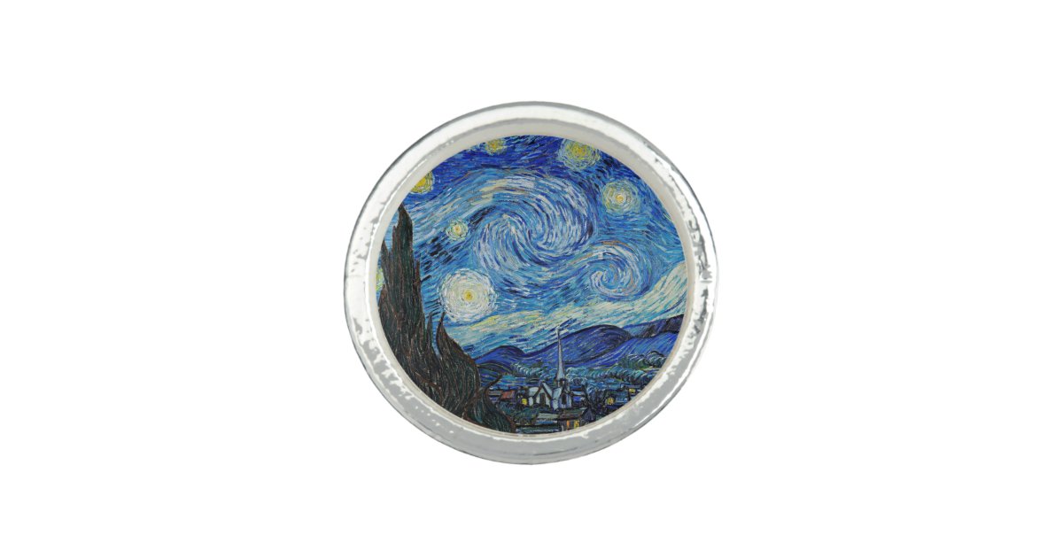 Vincent van Gogh, Starry Night Ring | Zazzle