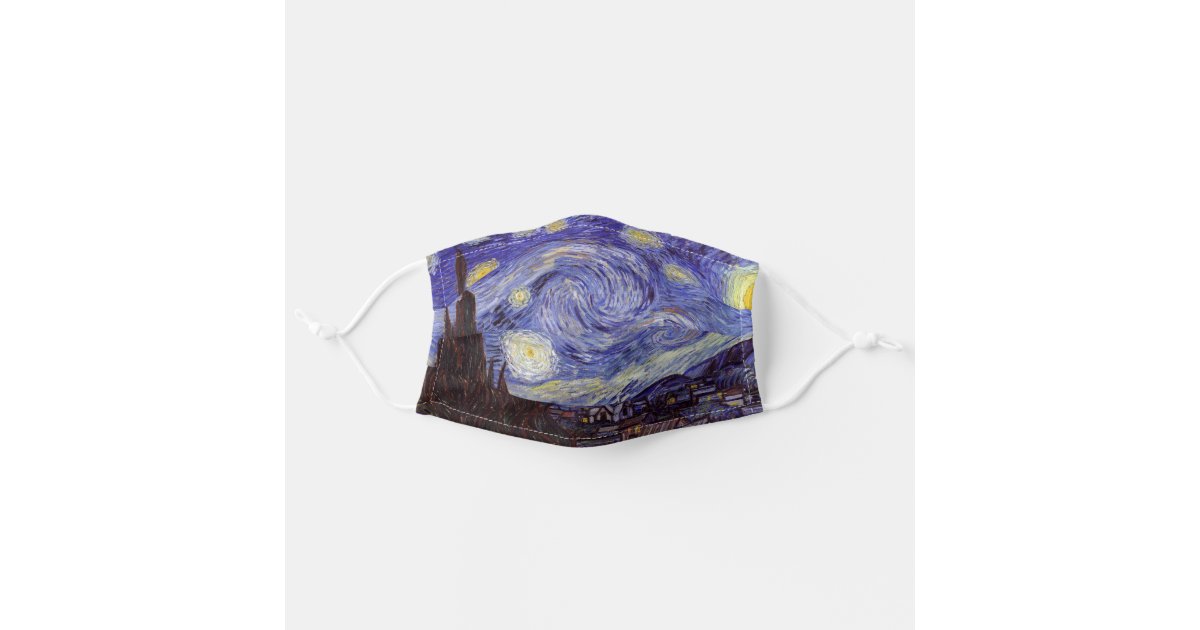 Vincent Van Gogh Starry Night Vintage Fine Art Adult Cloth Face Mask ...