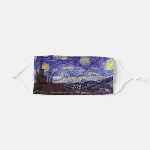 Vincent Van Gogh Starry Night Vintage Fine Art Adult Cloth Face Mask ...