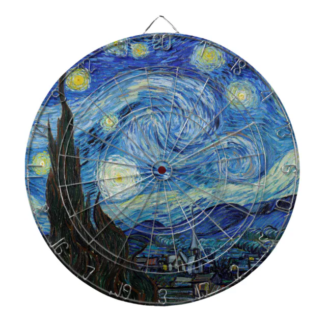 Vincent Van Gogh Starry Night Vintage Fine Art Dart Board | Zazzle
