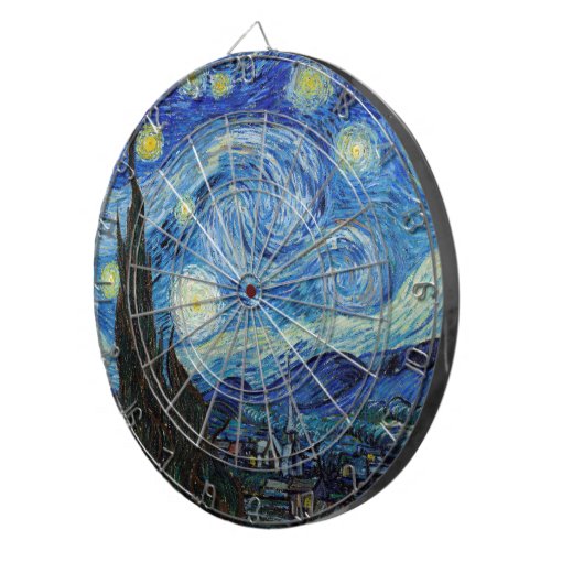 Vincent Van Gogh Starry Night Vintage Fine Art Dart Board | Zazzle