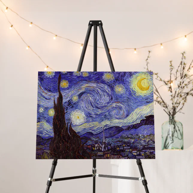 Vincent Van Gogh Starry Night Vintage Fine Art Foam Board | Zazzle