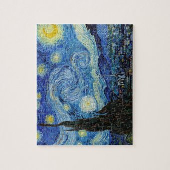 Vincent Van Gogh Starry Night Vintage Fine Art Jigsaw Puzzle | Zazzle
