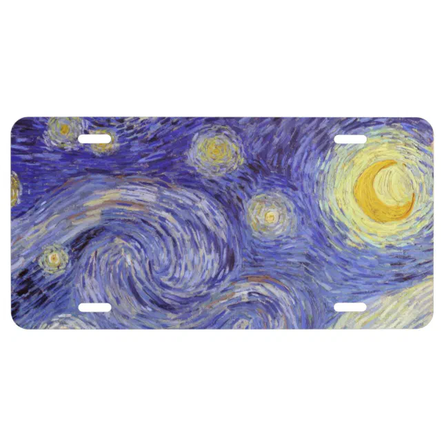Vincent Van Gogh Starry Night Vintage Fine Art License Plate | Zazzle