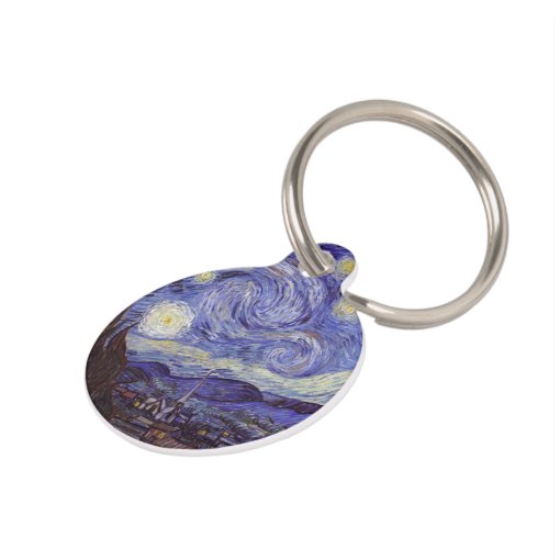 Vincent Van Gogh Starry Night Vintage Fine Art Pet Tag | Zazzle