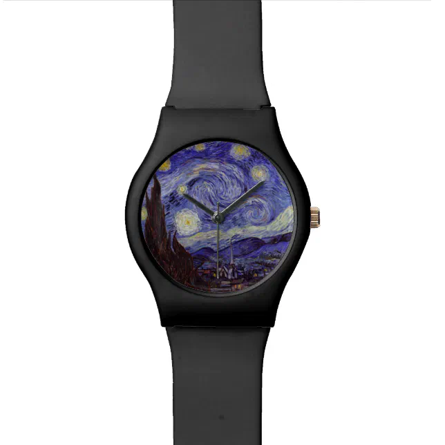 Vincent Van Gogh Starry Night Vintage Fine Art Wrist Watch | Zazzle