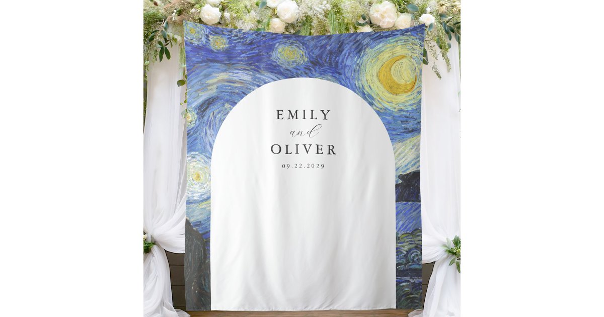 Vincent Van Gogh Starry Night Wedding Backdrop | Zazzle