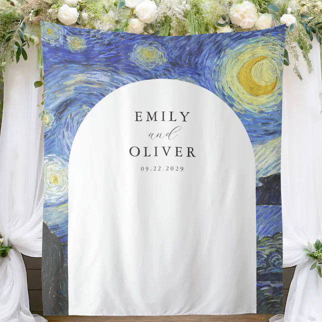 Vincent Van Gogh Starry Night Wedding Backdrop | Zazzle