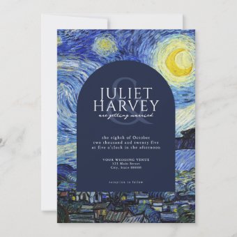 Vincent Van Gogh Starry Night Wedding Invitation | Zazzle