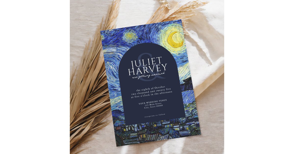 Vincent Van Gogh Starry Night Wedding Invitation | Zazzle