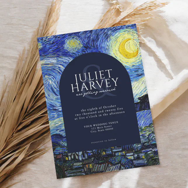 Vincent Van Gogh Starry Night Wedding Invitation | Zazzle