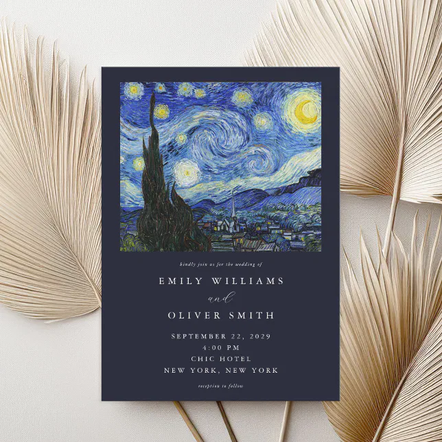 Vincent Van Gogh Starry Night Wedding Invitation | Zazzle