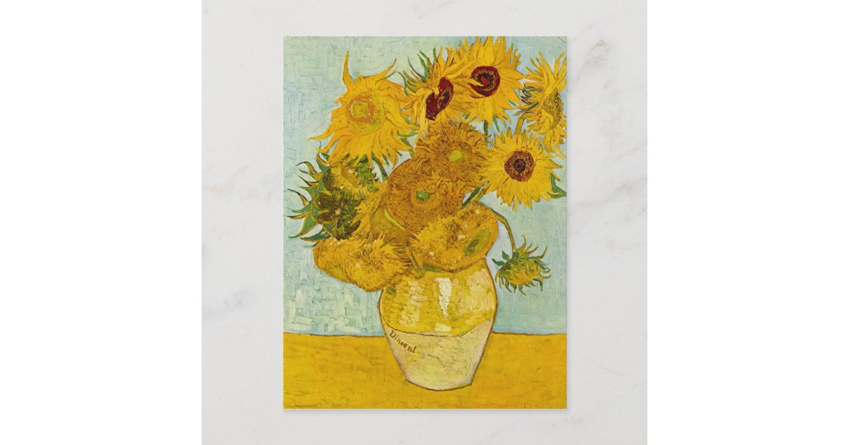 Vincent Van Gogh Sunflowers Art Postcard | Zazzle