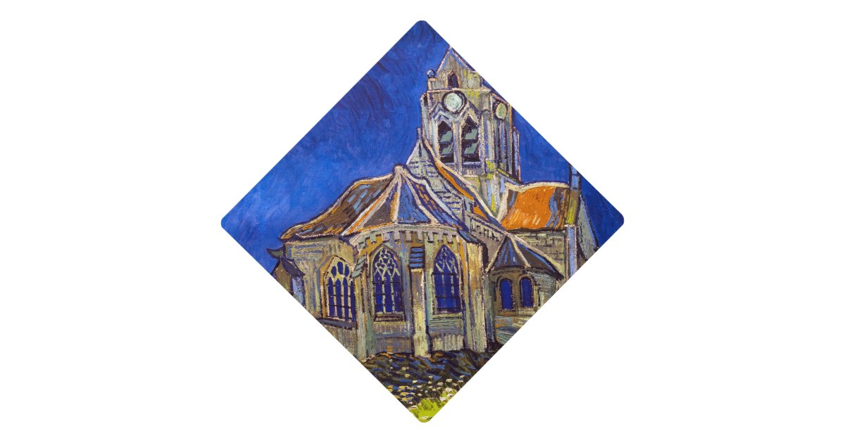 Vincent van Gogh - The Church at Auvers Graduation Cap Topper | Zazzle
