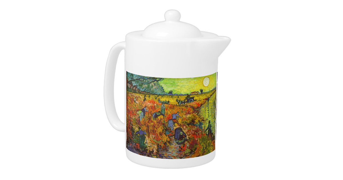 Vincent van Gogh - The Red Vineyard Teapot | Zazzle