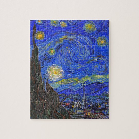 Vincent van Gogh - The Starry Night (1889) Jigsaw Puzzle | Zazzle.com
