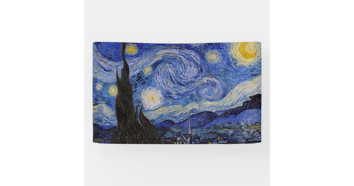 Vincent Van Gogh - The Starry night Banner | Zazzle