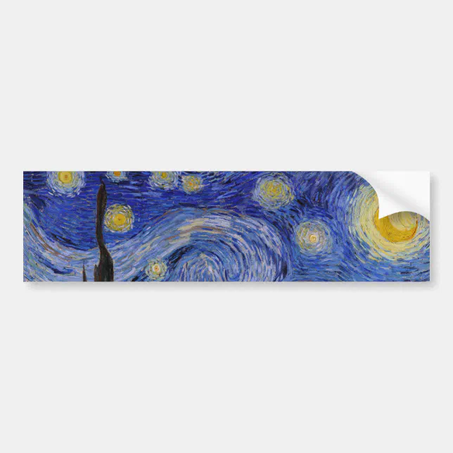 Vincent Van Gogh - The Starry night Bumper Sticker | Zazzle