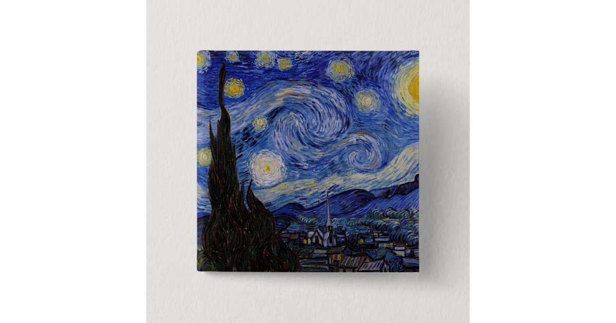 Vincent Van Gogh - The Starry night Button | Zazzle