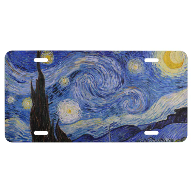 Vincent Van Gogh - The Starry night License Plate | Zazzle
