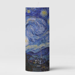 Vincent Van Gogh - The Starry night Pillar Candle | Zazzle