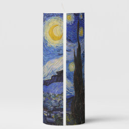 Vincent Van Gogh - The Starry night Pillar Candle | Zazzle
