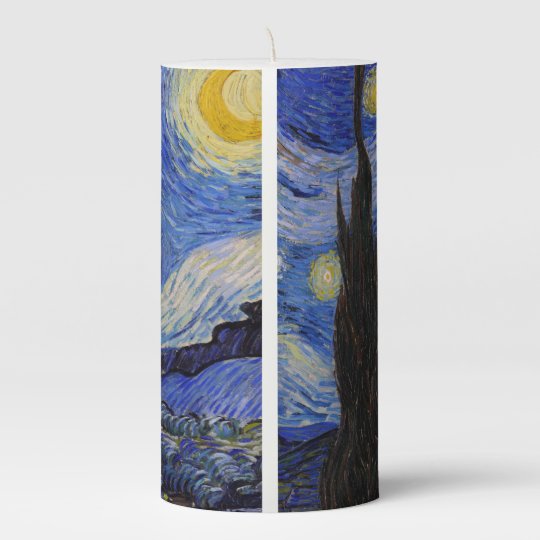 Vincent Van Gogh - The Starry night Pillar Candle | Zazzle.com