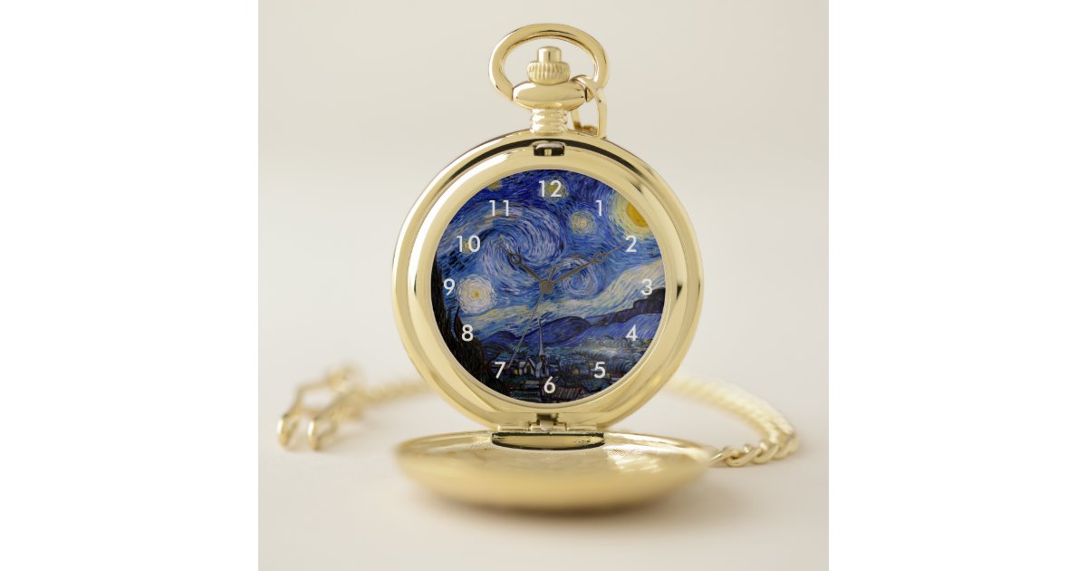 Vincent Van Gogh - The Starry night Pocket Watch | Zazzle