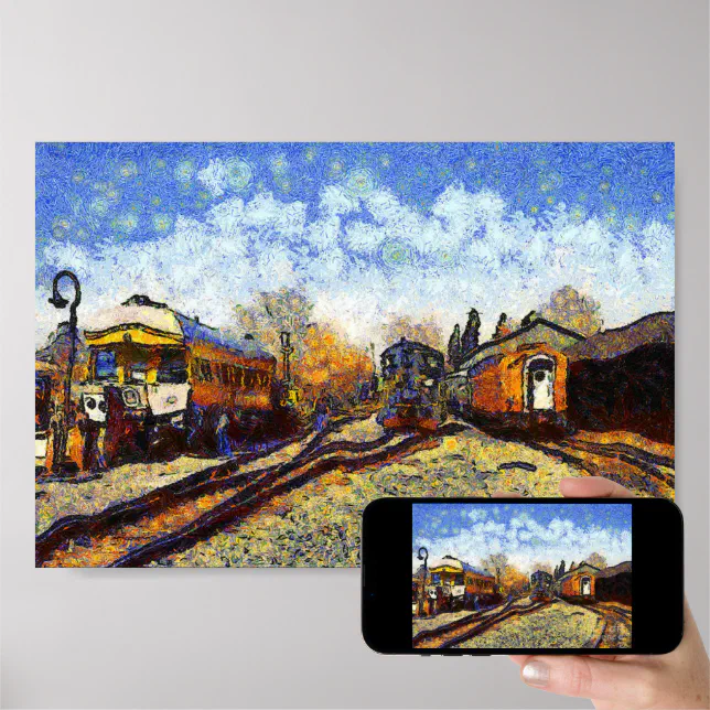 Vincent van Gogh, train station Poster | Zazzle