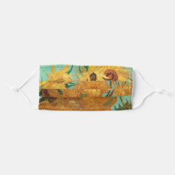 Vincent Van Gogh Twelve Sunflowers In A Vase Adult Cloth Face Mask | Zazzle