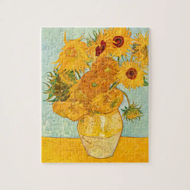 Vincent Van Gogh Twelve Sunflowers In a Vase Art Jigsaw Puzzle | Zazzle