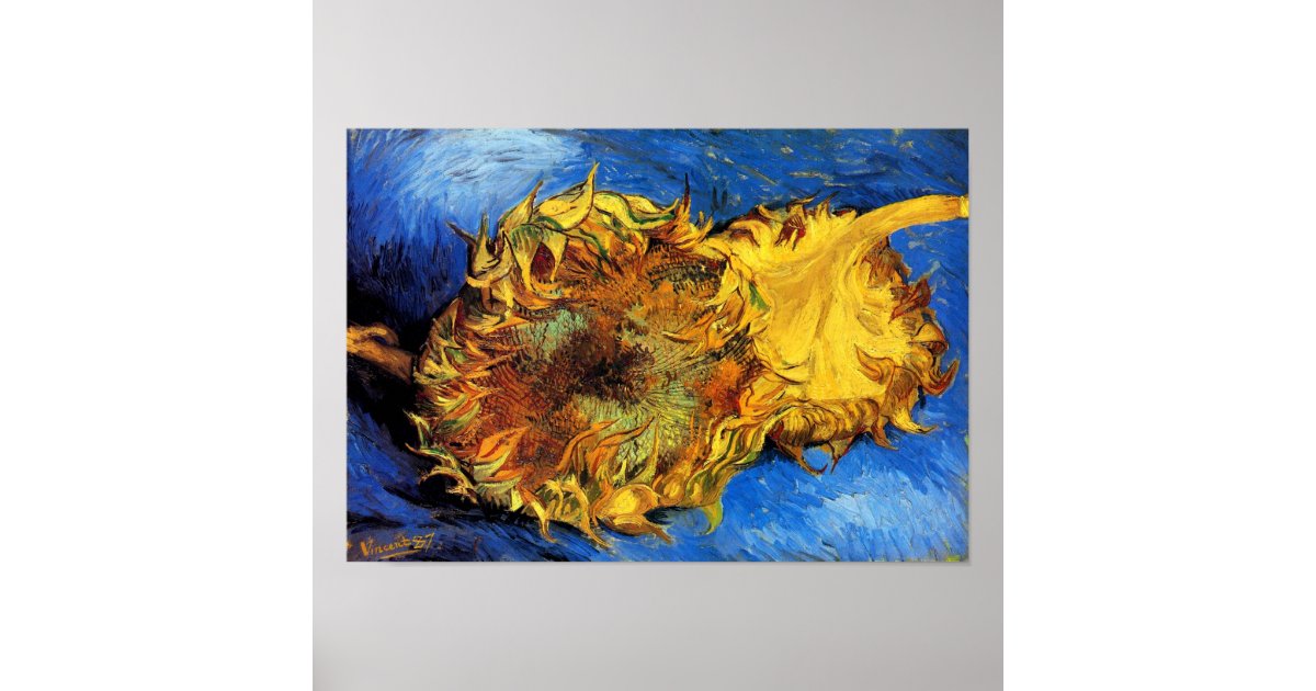 Vincent Van Gogh - Two Cut Sunflowers - Fine Art Poster | Zazzle