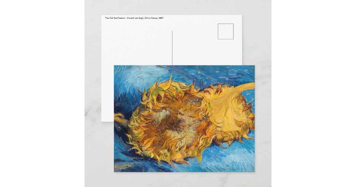 Vincent van Gogh - Two Cut Sunflowers Postcard | Zazzle