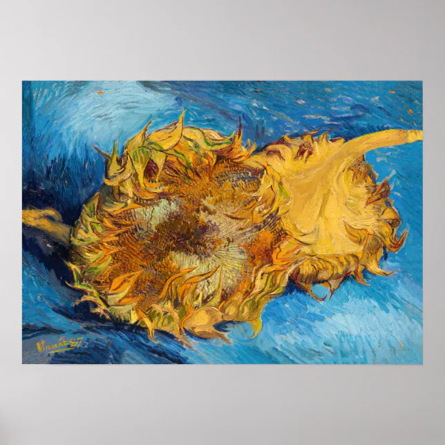 Vincent van Gogh - Two Cut Sunflowers Poster | Zazzle