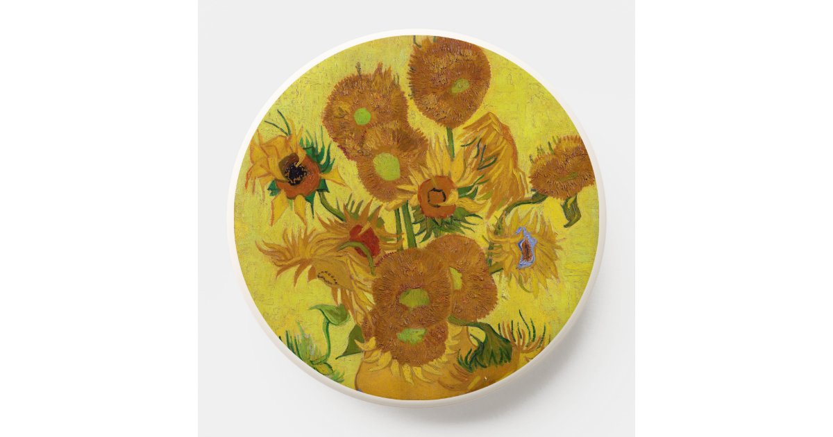 Vincent van Gogh - Vase with Fifteen Sunflowers PopSocket | Zazzle