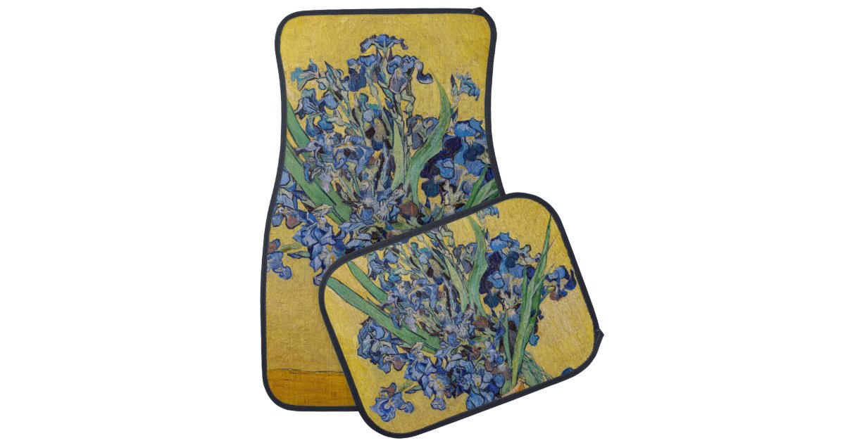 Vincent van Gogh - Vase with Irises Car Floor Mat | Zazzle