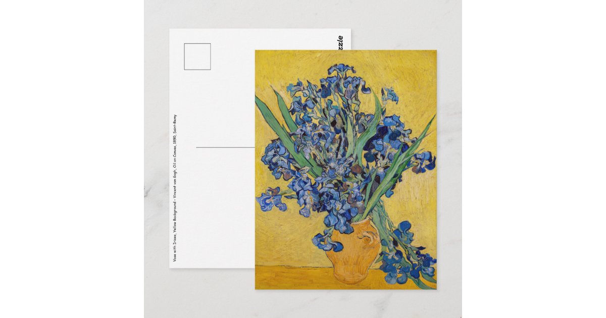 Vincent van Gogh - Vase with Irises Postcard | Zazzle
