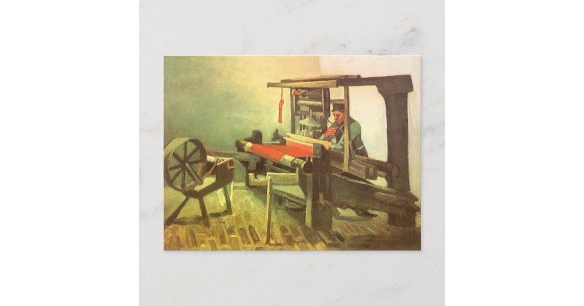 Vincent van Gogh Weaver Facing Left Spinning Wheel Postcard | Zazzle