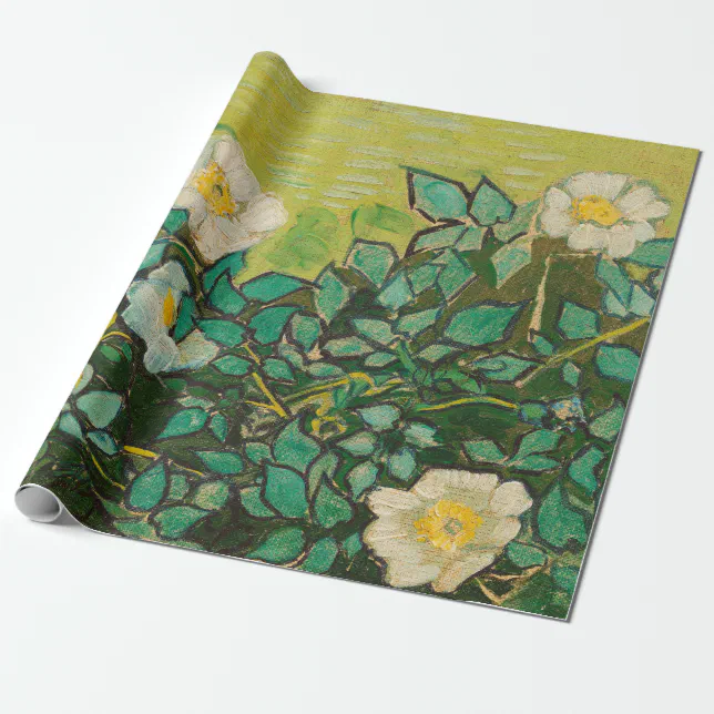 Vincent Van Gogh Wild Roses Fine Art Wrapping Paper | Zazzle