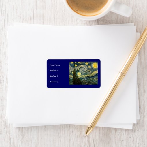 Vincent van Gogh's The Starry Night (1889) Label | Zazzle