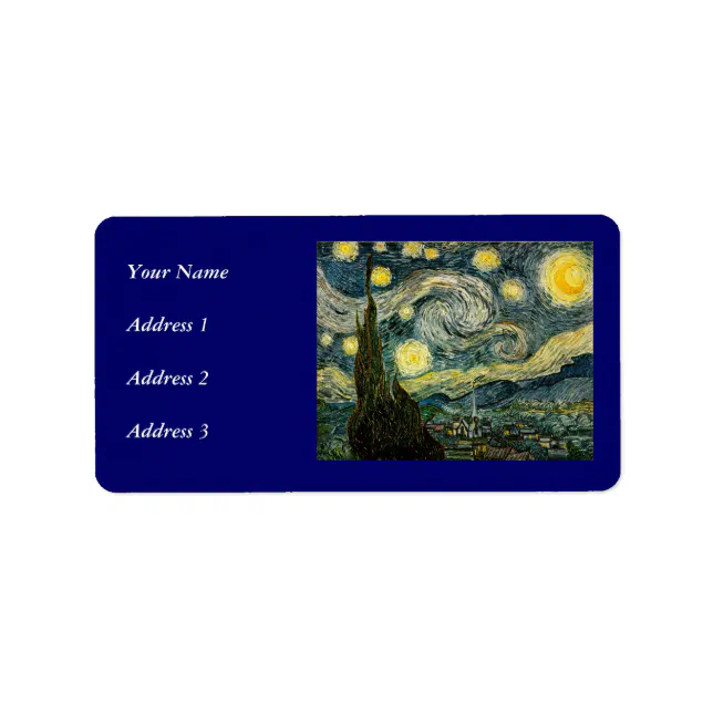 Vincent van Gogh's The Starry Night (1889) Label | Zazzle