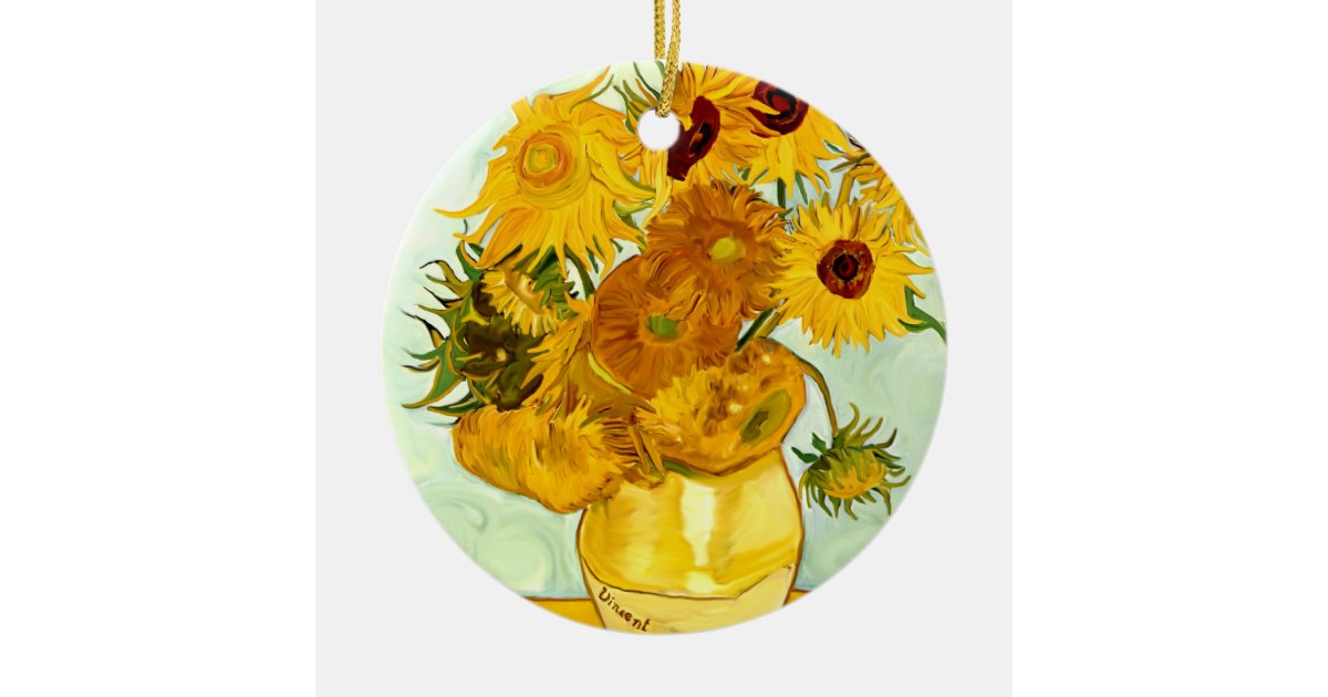 Vincent Van Gogh's Yellow Sunflower Painting 1888 Ceramic Ornament | Zazzle