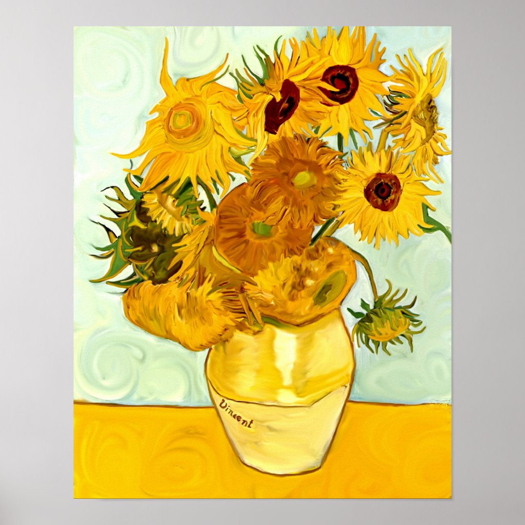 Vincent Van Gogh's Yellow Sunflower Painting 1888 Poster | Zazzle