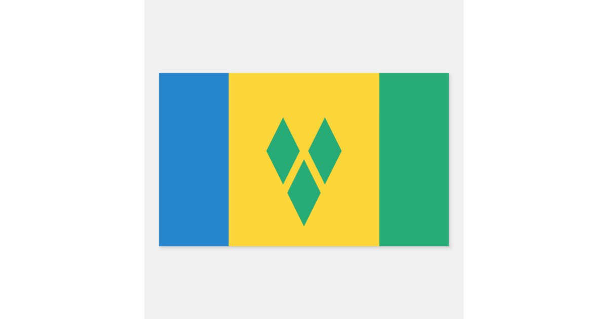 Vincy Flag, Flag of Saint Vincent & the Grenadines Rectangular Sticker ...