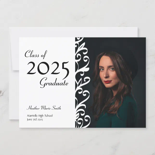 Vine Border Photo Graduation Announcement | Zazzle