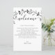 Vine Scroll Wedding Welcome Letter, Itinerary | Zazzle