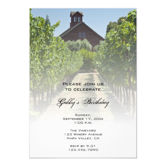 Vineyard and Red Barn Birthday Party Invitation | Zazzle.com